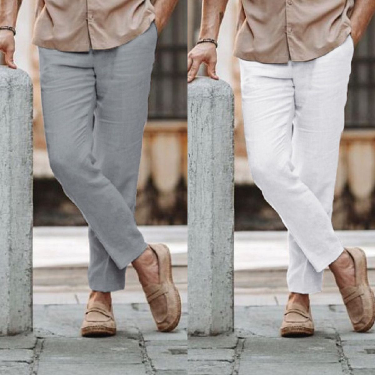 2 Pcs Combo Premium Cotton Trouser (Ash & White) || 1685